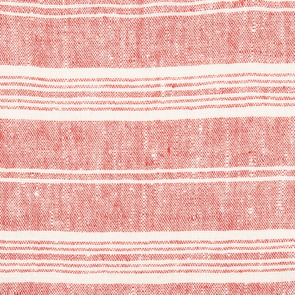 red patterned linen fabric